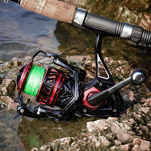 RUNCL Spinning Reel Titan II 3000, Fishing Reel - Full Metal Body, Max Drag 44LB, 5 Carbon Fiber Drag Washers, 9+1 Stainless Steel Shielded Bearings, Hollow Out Rotor - Saltwater & Freshwater Fishing