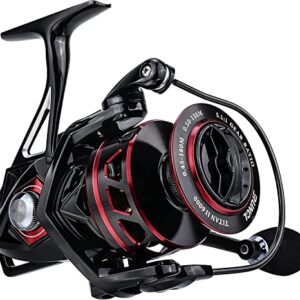 RUNCL Spinning Reel Titan II 3000, Fishing Reel - Full Metal Body, Max Drag 44LB, 5 Carbon Fiber Drag Washers, 9+1 Stainless Steel Shielded Bearings, Hollow Out Rotor - Saltwater & Freshwater Fishing