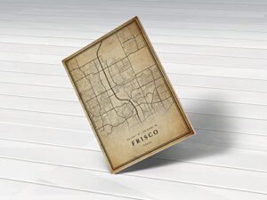 frisco vintage map print frisco retro map canvas antique | 8×12 12×18 16×24 20×30 24×36 ready to hang canvas wall art | city artwork print for home office decor