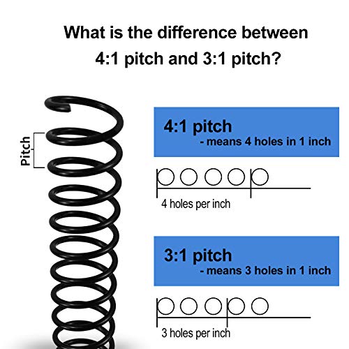 Rayson 28.6mm Spiral Binding Coil 1-1/8" Black Coil bindings Spines 4:1 Pitch 50/Box, SBR41286-50B