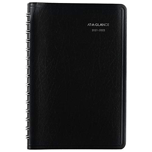 Academic Planner 2021-2022, AT-A-GLANCE Daily Appointment Book & Planner, 5" x 8", Small, for School, Teacher, Student, DayMinder, Black (AY4400)