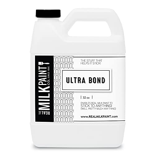 Real Milk Paint, Adhesion Promoter and Bonding Primer for Milk Paint on Plastic, Shellac, Glass, Painted, and Varnished Surfaces, Ultra Bond, Water Based, No VOCs, 32 oz.