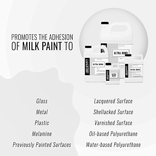 Real Milk Paint, Adhesion Promoter and Bonding Primer for Milk Paint on Plastic, Shellac, Glass, Painted, and Varnished Surfaces, Ultra Bond, Water Based, No VOCs, 32 oz.