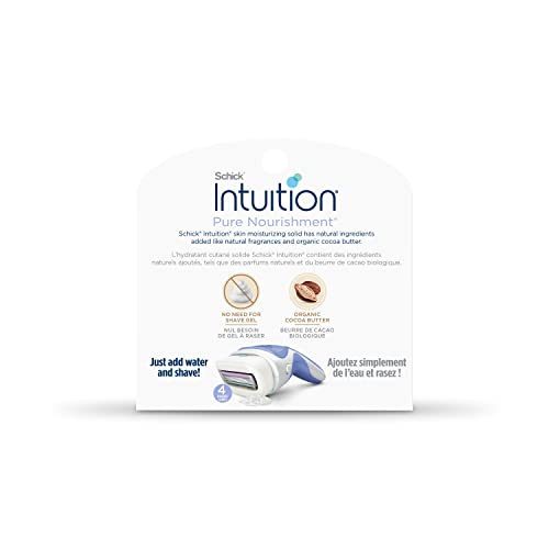 Schick Intuition Refill, Pure Nourishment Razors for Women | Intuition Razor Blades Refill with Organic Cocoa Butter, 6 Count (Pack of 1)