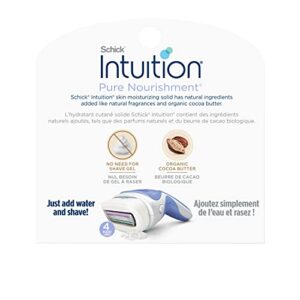 Schick Intuition Refill, Pure Nourishment Razors for Women | Intuition Razor Blades Refill with Organic Cocoa Butter, 6 Count (Pack of 1)