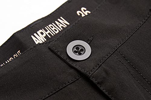 Men's Union Amphibian Hybrid Shorts 21 Inch Summer Quick Dry Lightweight Chino Short Golf Athletic Workout Zipper Wareing with Pockets，Black 30