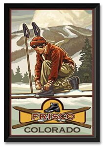 frisco colorado professionally framed art print from travel artwork by artist paul a. lanquist framed art size: 26″ x 38″