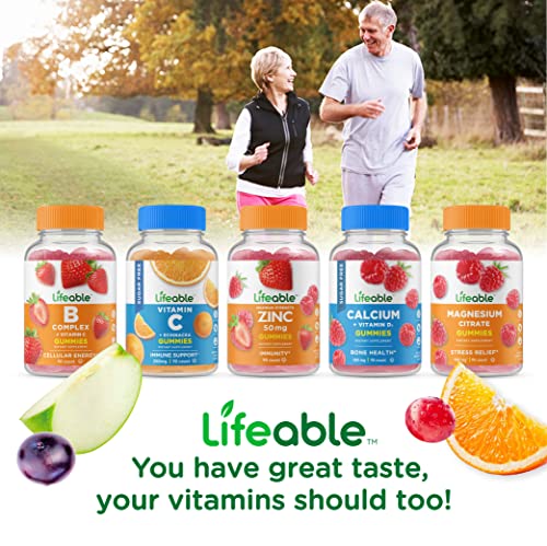 Lifeable Vitamin D3 + K2 - Great Tasting Natural Flavor Gummy Supplement Vitamins - Gluten Free Vegetarian and Non-GMO Chewable - for Strong and Healthy Bones - 60 Gummies (Adults)