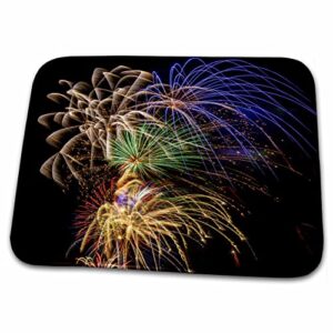 3drose usa, colorado, frisco, dillon reservoir. fireworks. – dish drying mats (ddm-190715-1)