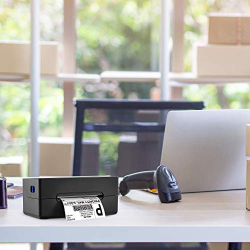 Logia Thermal 300 DPI Label Printer | High-Speed 4x6 & Barcode Printer for Shipping & Postage Labels | Commercial Grade Compatible w/Amazon, eBay, Etsy, Stamps.com etc. - Fanfold and Roll Label Holder