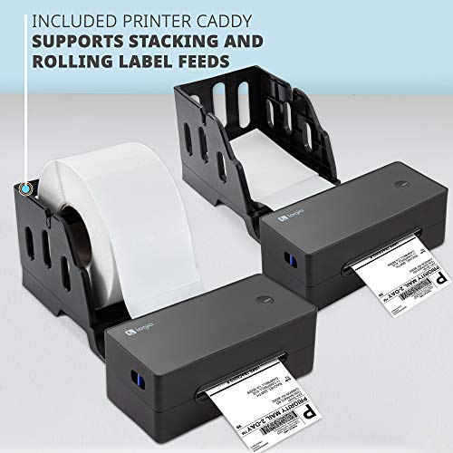 Logia Thermal 300 DPI Label Printer | High-Speed 4x6 & Barcode Printer for Shipping & Postage Labels | Commercial Grade Compatible w/Amazon, eBay, Etsy, Stamps.com etc. - Fanfold and Roll Label Holder