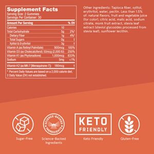 Bulletproof Sugar-Free Orange Strawberry Vitamins A+D+K Gummies, 60 Count, Keto Supplement for Heart, Bone and Immune Support