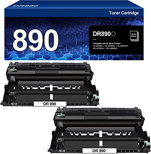 2 Pack Compatible DR890 DR-890 Drum Unit Replacement for Brother HL-L6400DW HL-L6400DWT HL-L6250DW MFC-L6900DW MFC-L6750DW