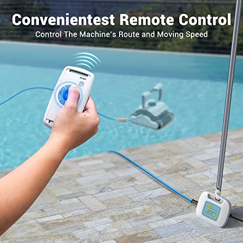 AIPER【Newest】 Robotic Pool Cleaner with Wall Climbing, Automatic Pool Vacuum with Remote Control, Multi-Layer Filtration, Triple-axis Motors, Ideal for Above/Inground Pool Up to 60ft - Orca 2000