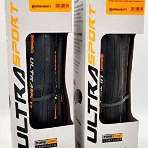 Continental Ultra Sport III 700x23 Black/Black Folding PureGrip - Pair (2 Tires)