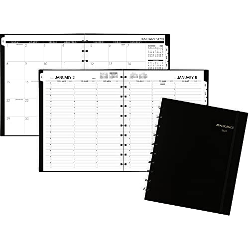 AT-A-GLANCE Move-A-Page 2023 RY Weekly Monthly Appointment Book Planner, Black, Large, 8 3/4" x 11"