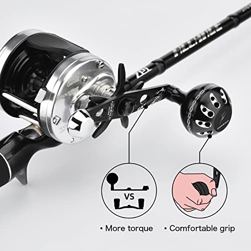 GOMEXUS Power Handle Compatible for Abu Garcia Ambassadeur C3/C4/S/SX 5000-6600 Round Reel Catfishing Handle