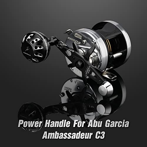 GOMEXUS Power Handle Compatible for Abu Garcia Ambassadeur C3/C4/S/SX 5000-6600 Round Reel Catfishing Handle