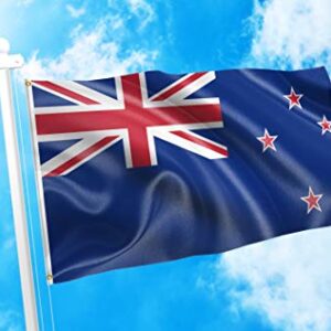 DMSE New Zealand Zealanders Kiwis Union Jack Flag 3X5 Ft Foot 100% Polyester 100D Flag UV Resistant (3' X 5' Ft Foot)