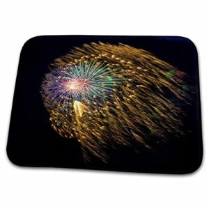 3drose usa, colorado, frisco, dillon reservoir. fireworks. – dish drying mats (ddm-190708-1)