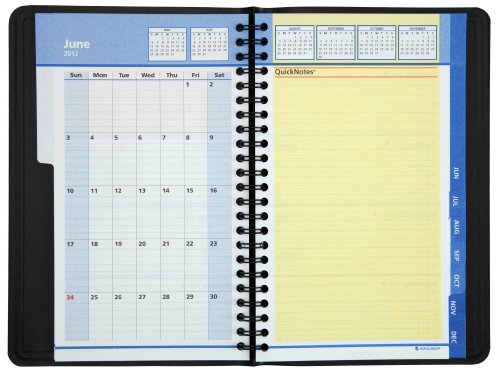 AT-A-GLANCE QuickNotes, Recycled Weekly/Monthly Appointment Book, 5 x 8 Inches, Black, 2012 (76-02-05)