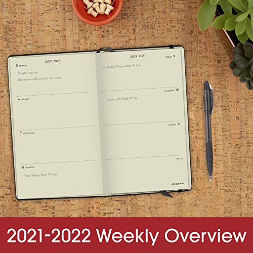 Academic Planner 2021-2022, AT-A-GLANCE Weekly & Monthly Planner, 5" x 8-1/4", Small, for School, Teacher, Student, Plan.Write.Remember, Black (70710105)