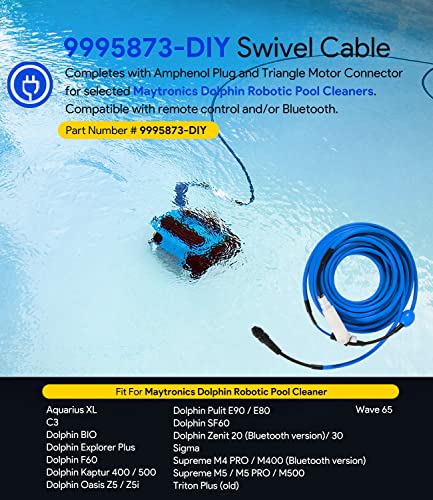 9995873 DIY Swivel Cable 3 Wire, 18M, Replace for Dolphin Pool Cleaners