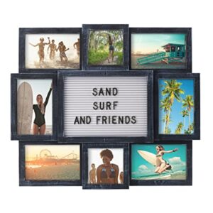 melannco customizable letterboard 8-opening photo collage, 19 x 17 inch,distressed black