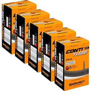 continental bicycle tubes mtb 26 (1.75-2.25) presta valve 42mm bike tube – value bundle (pack of 5) bicycle tube