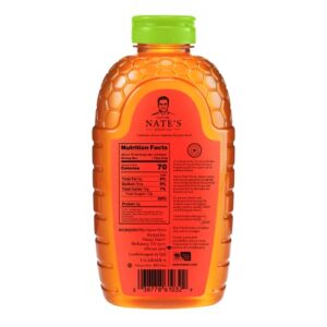 Nature Nate's 100% Pure Organic, Raw & Unfiltered. Squeeze Bottle; Allnatural Sweetener, USDA Certified Organic, No Additives, Honey, 32 Oz