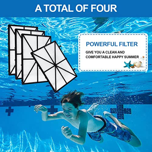 POOL BETTER 9991432-R4 Ultra Fine Cartridge Filter Panels,4 Pack Robotic Pool Cleaner Filter for Dolphin M400, M500, Nautilus CC Plus, Black and White