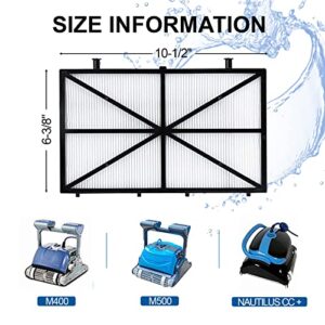 POOL BETTER 9991432-R4 Ultra Fine Cartridge Filter Panels,4 Pack Robotic Pool Cleaner Filter for Dolphin M400, M500, Nautilus CC Plus, Black and White