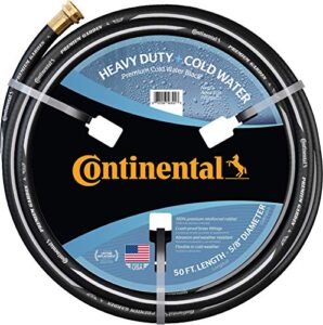 continental contitech premium garden, black heavy duty cold water garden hose, 5/8″” id x 50′ length, mxf ght”