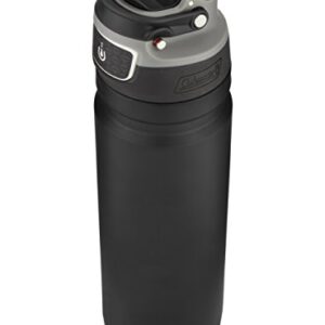 Coleman AUTOSEAL FreeFlow Stainless Steel Water Bottle, Black, 40 oz