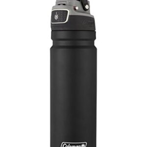 Coleman AUTOSEAL FreeFlow Stainless Steel Water Bottle, Black, 40 oz