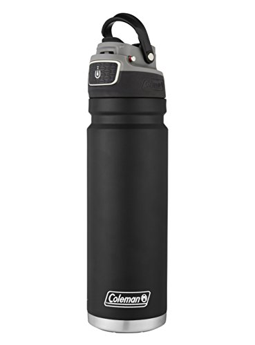 Coleman AUTOSEAL FreeFlow Stainless Steel Water Bottle, Black, 40 oz