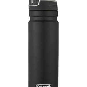 Coleman AUTOSEAL FreeFlow Stainless Steel Water Bottle, Black, 40 oz