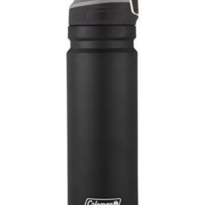 Coleman AUTOSEAL FreeFlow Stainless Steel Water Bottle, Black, 40 oz