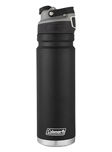 Coleman AUTOSEAL FreeFlow Stainless Steel Water Bottle, Black, 40 oz