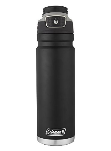 Coleman AUTOSEAL FreeFlow Stainless Steel Water Bottle, Black, 40 oz