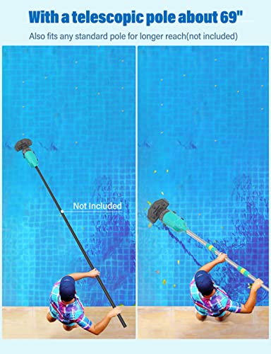 Efurden Handheld Pool Vacuum, Rechargeable Pool Cleaner with Running Time up to 60-Minutes Ideal for Above Ground Pools, Spas and Hot Tub for Sand and Debris, Green