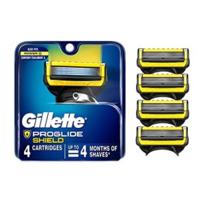 gillette proglide shield mens razor blade refills, 4 count, shields against skin irritation