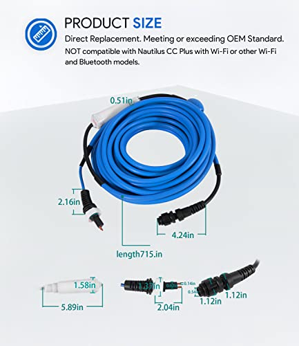 9995862 DIY Swivel Cable 2 Wire, 18M, Replace for Dolphin Pool Cleaners M200, Nautilus CC Plus, Maytronics 9995862-DIY