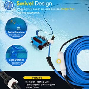 9995862 DIY Swivel Cable 2 Wire, 18M, Replace for Dolphin Pool Cleaners M200, Nautilus CC Plus, Maytronics 9995862-DIY