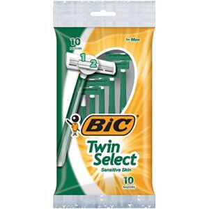 Bic Twin Select, Sensitive Skin, Disposable Shaver for Men, 10-Count (Pack of 3)