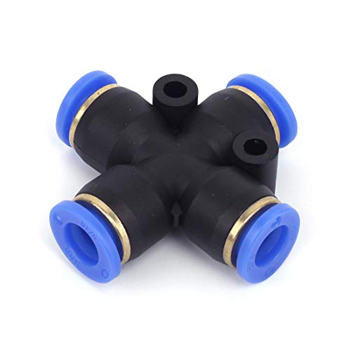 SNS Union Cross Type Plastic Push to Quick Connect Tube Fitting 4 Way 1/2" Tube OD (10 PCS) SPXL-1/2