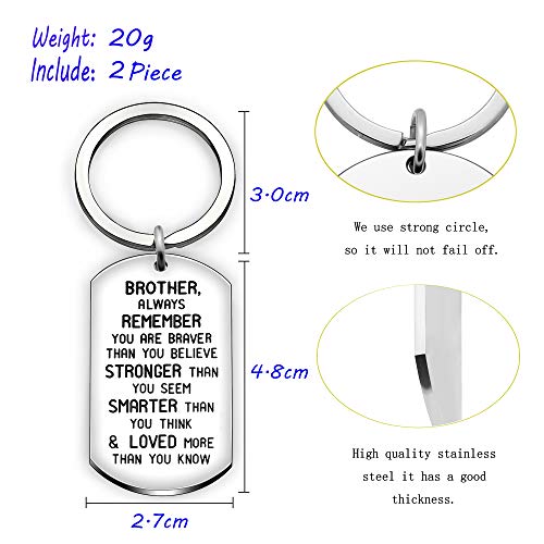 AGR8T Key Rings Birthday Gifts Best Brother Dog Tag Gift From Sister Keychain You Are Braver Than You Think