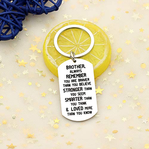 AGR8T Key Rings Birthday Gifts Best Brother Dog Tag Gift From Sister Keychain You Are Braver Than You Think