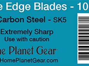 Single Edge Razor Blade 10 Pack - Straight Edge Razor - Ten Super Sharp Flat Blades in Convenient Storage Dispenser - Heavy Duty SK5 Oven Scraper Razor Tool Refills - Single Sided Blade - Easy Install