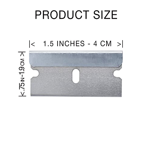 Single Edge Razor Blade 10 Pack - Straight Edge Razor - Ten Super Sharp Flat Blades in Convenient Storage Dispenser - Heavy Duty SK5 Oven Scraper Razor Tool Refills - Single Sided Blade - Easy Install